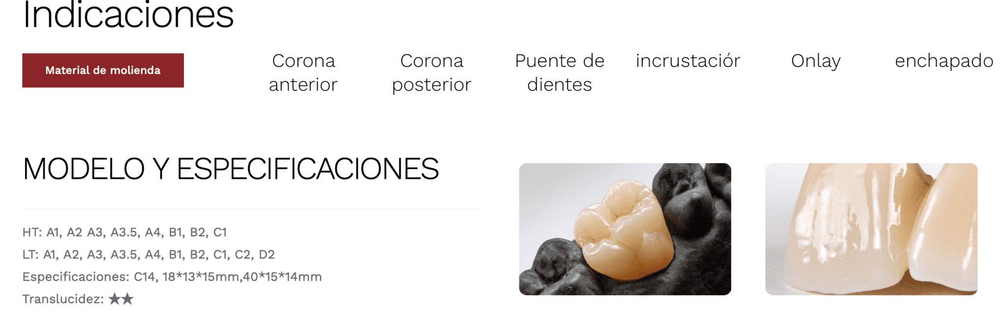 Bloque disilicato litio Estándar - PICODENT